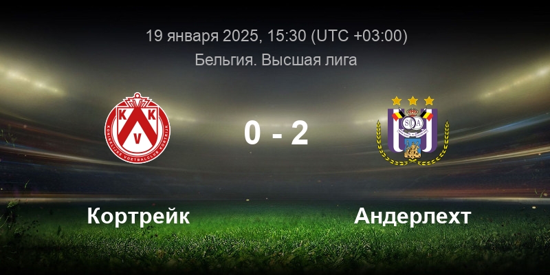 Точный прогноз с описанием на Кортрейк — Андерлехт от hupak 2025-01-19